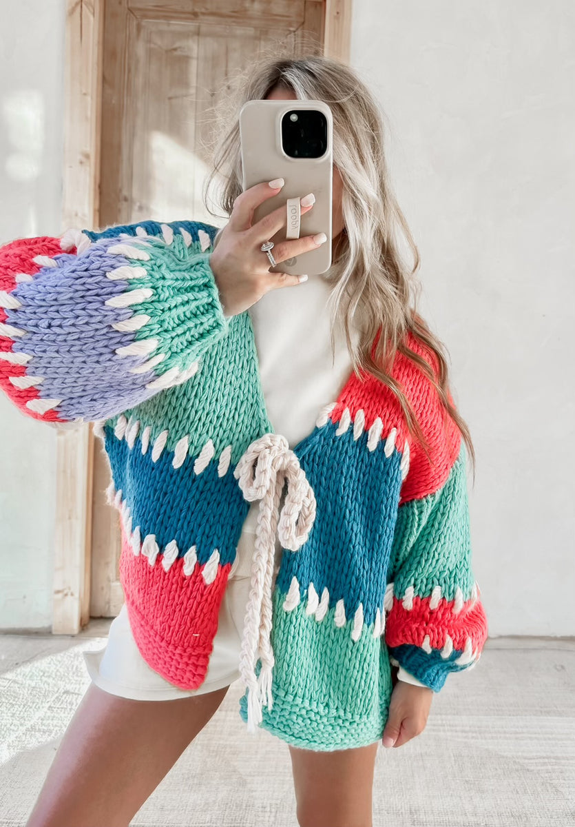Colorful Mood Hand Crochet Colorblock Cardigan – CK Squared Boutique